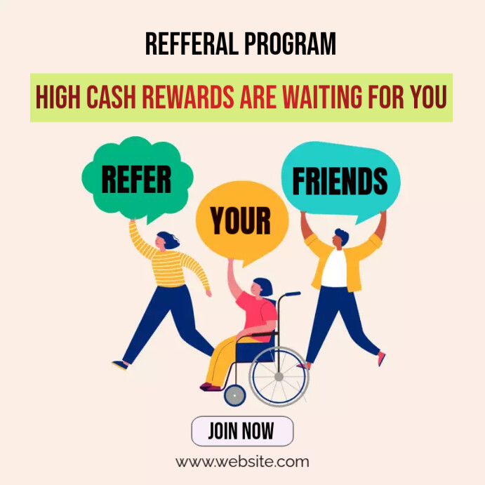 Plantilla de referral program free customisable templates | PosterMyWall