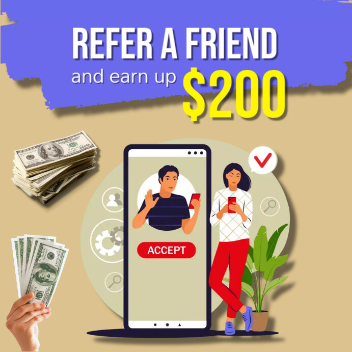 referral program free customisable templates | PosterMyWall