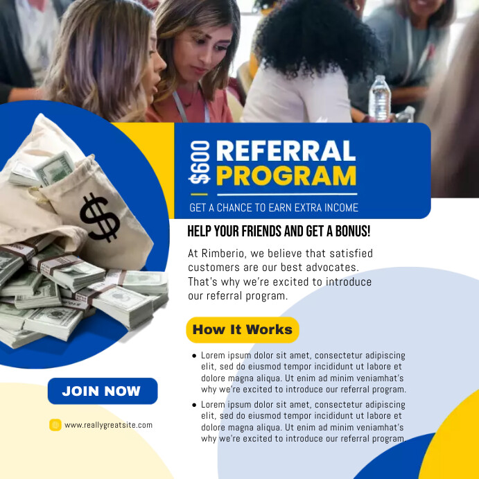 Referral Program Instagram Poster Template | PosterMyWall