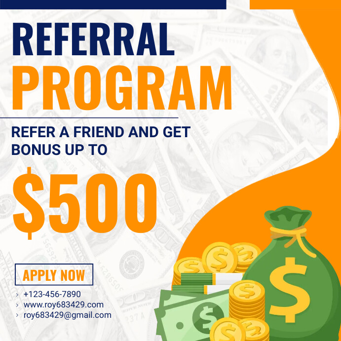 Plantilla de Referral program Template | PosterMyWall