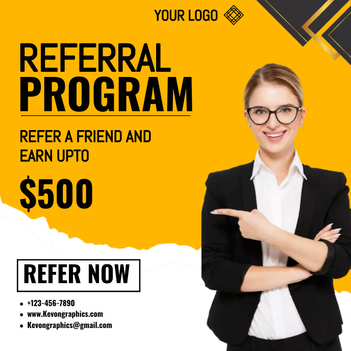 Plantilla de Referral program template | PosterMyWall