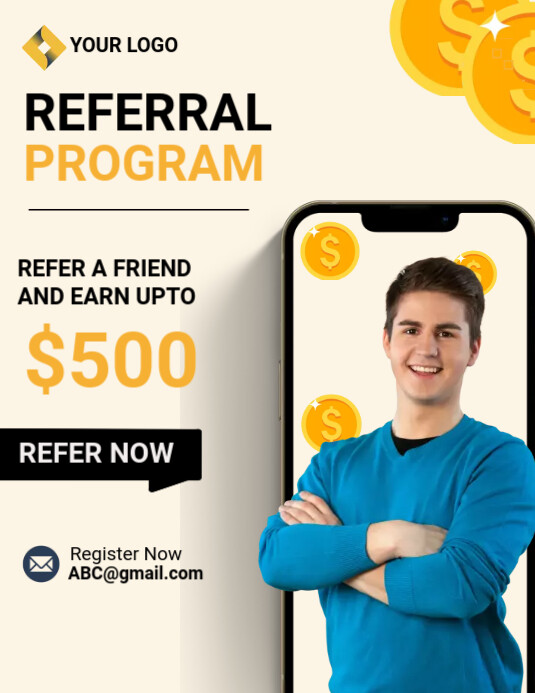Plantilla de Referral program template | PosterMyWall