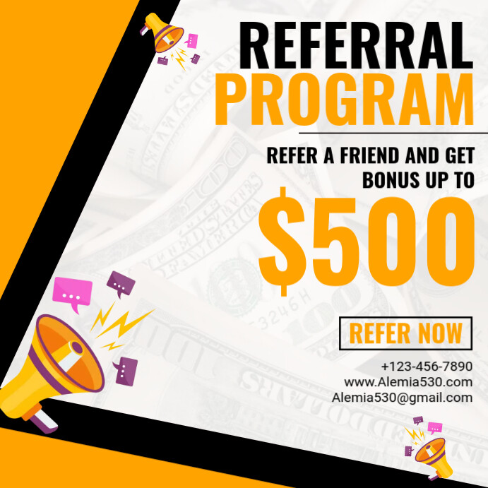 Plantilla de Referral program Template | PosterMyWall