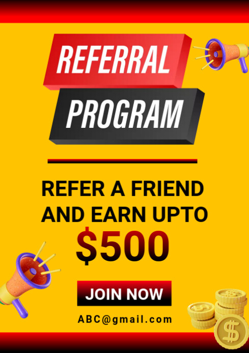 Plantilla de Referral program Template | PosterMyWall