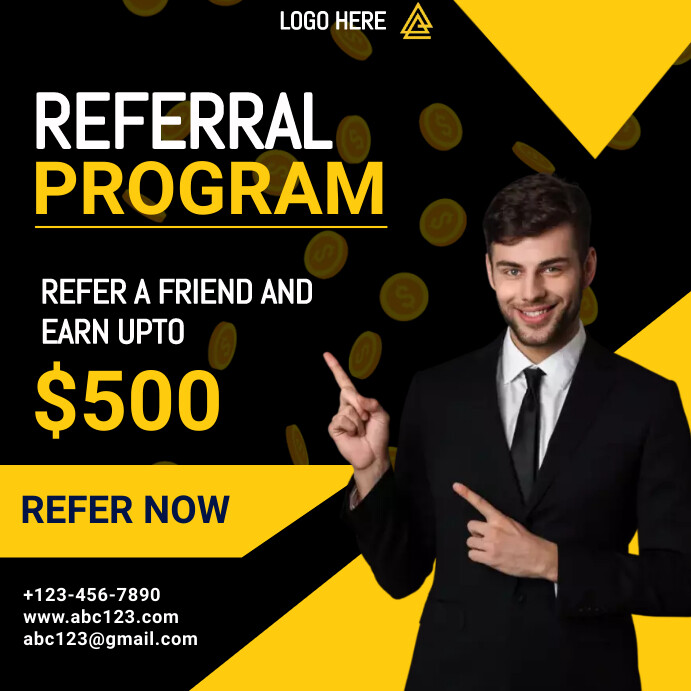 Plantilla de Referral program template | PosterMyWall