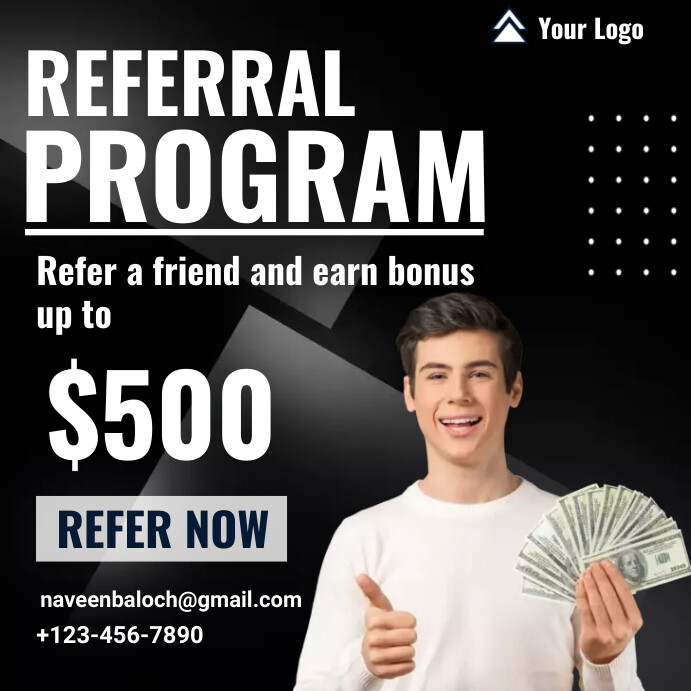 Referral program template flyer | PosterMyWall