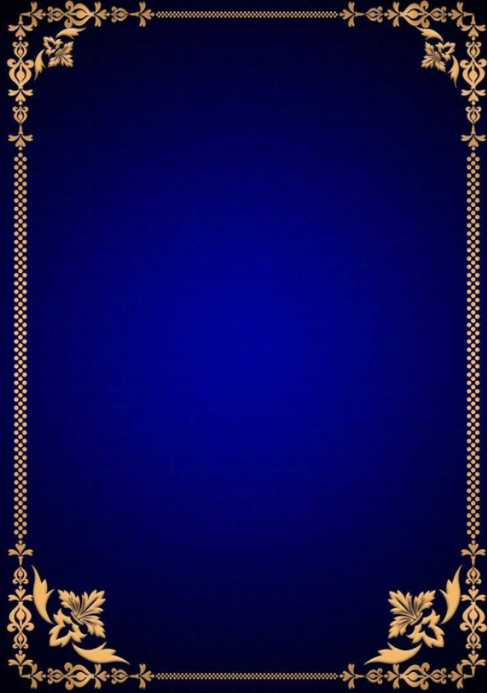 Regal Gold Ornamental Border Frame - Navy Blue Template | PosterMyWall