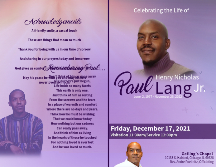 Regal Purple Funeral Program Template | PosterMyWall