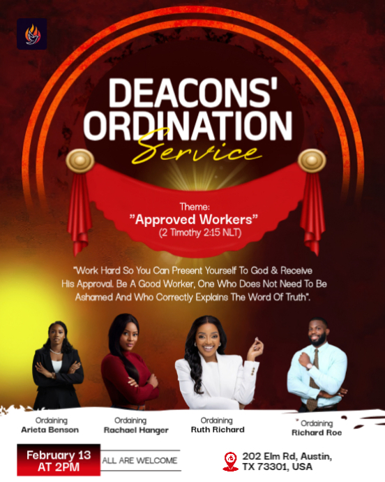 Regal Red "Deacons' Ordination Service" Church Leadership & Ministry ...