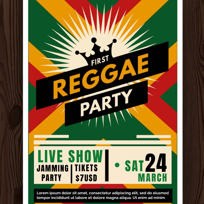 Copy of Reggae customizable Party design templates | PosterMyWall