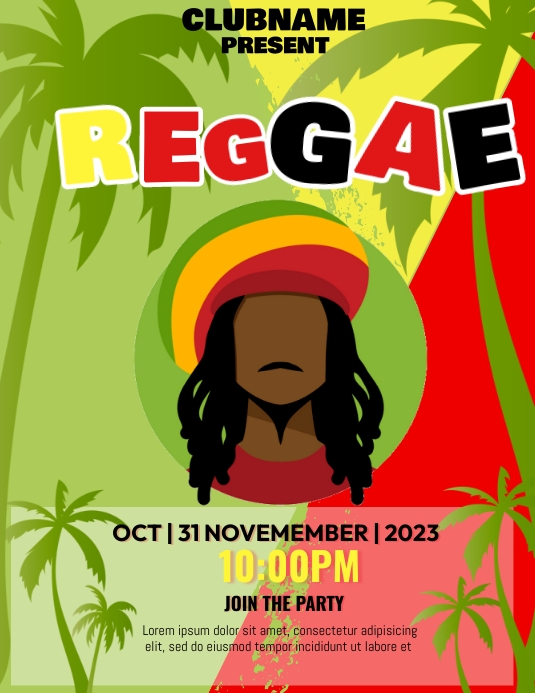 Reggae Madness Celebration Template | PosterMyWall