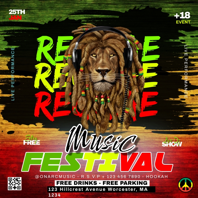Reggae Music Festival Flyer Template | PosterMyWall