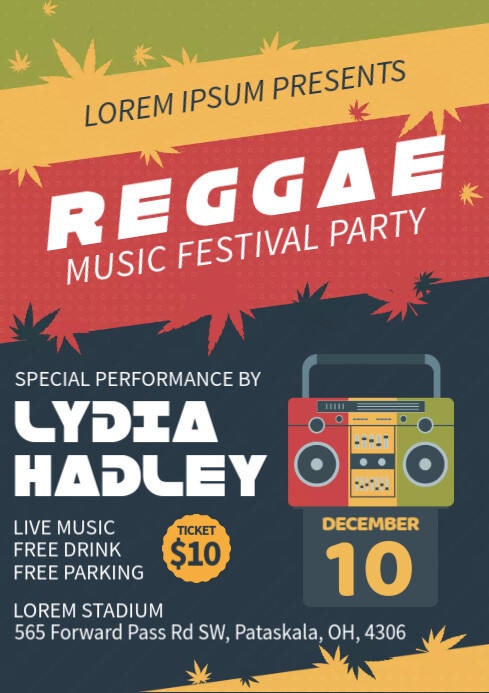 Plantilla de Reggae Music Festival Party | PosterMyWall