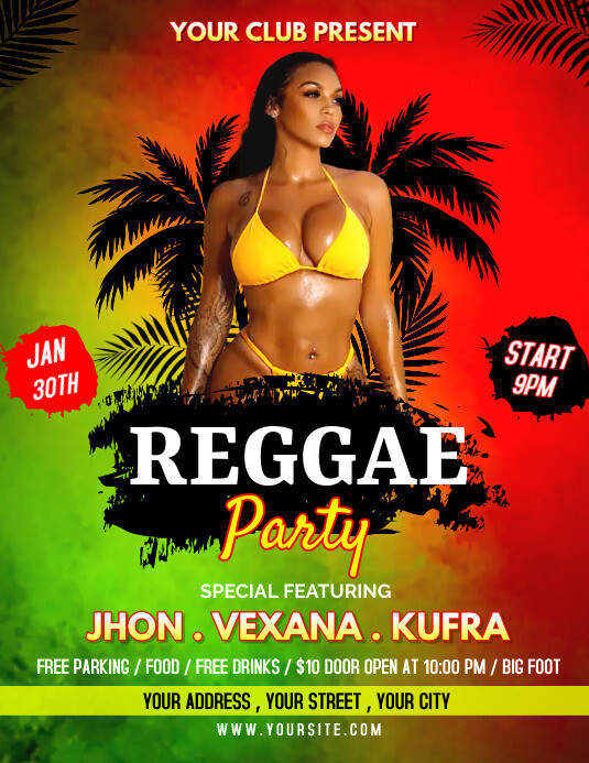 reggae night party flyer Template | PosterMyWall