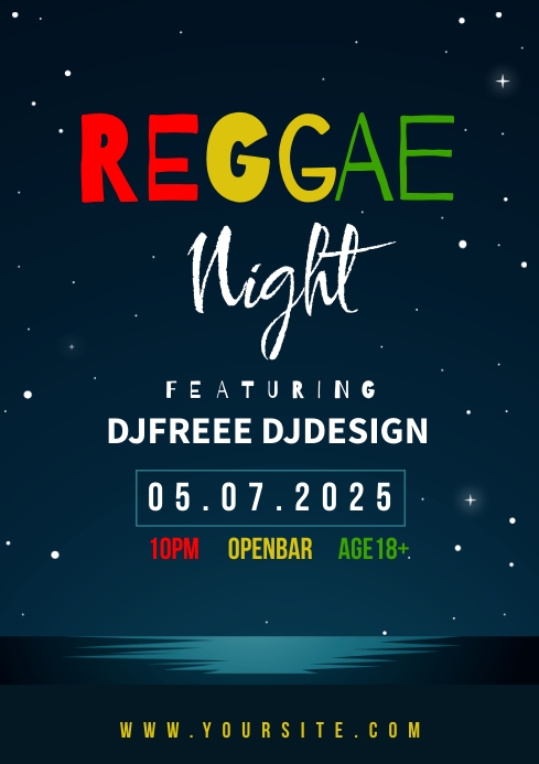 Reggae Night Poster Template | PosterMyWall