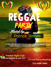 Reggae Night invitation flyer template | PosterMyWall