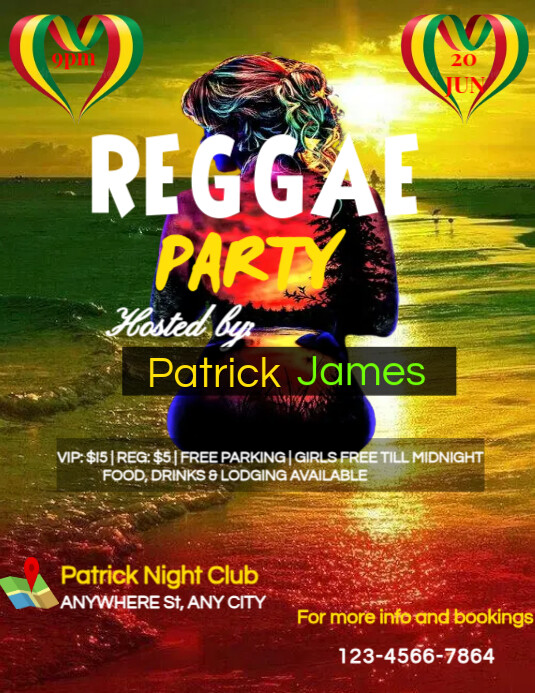 Reggae Night Show Flyer Template | PosterMyWall