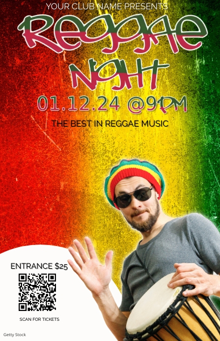 Reggae Nights Flyer Event Ad Template | PosterMyWall