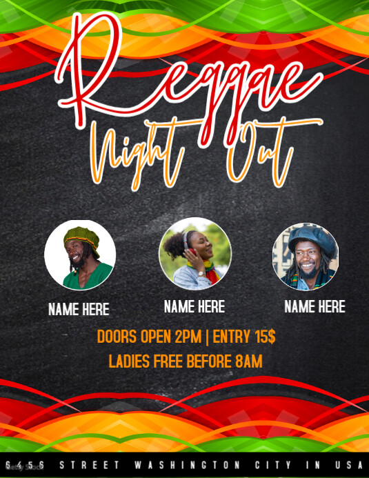 Reggae Nights party flyer Template | PosterMyWall