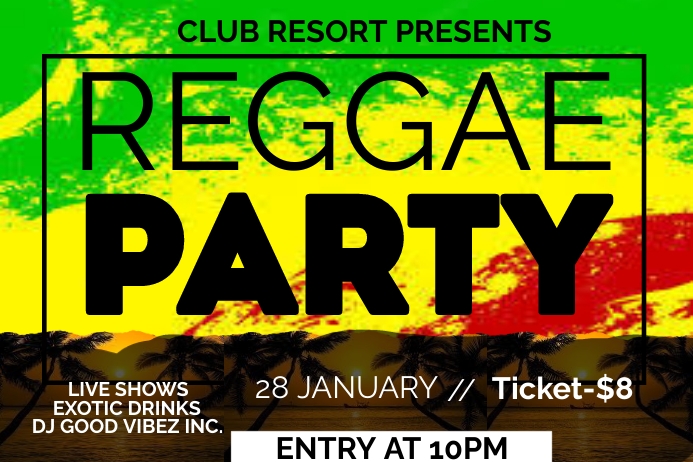 Reggae Party Flyer Template | PosterMyWall