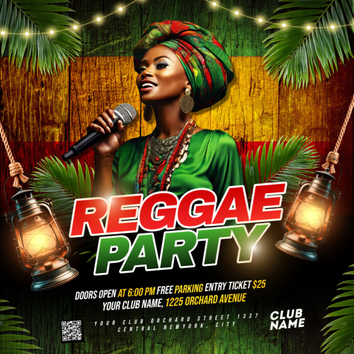Plantilla de reggae party invitation | PosterMyWall