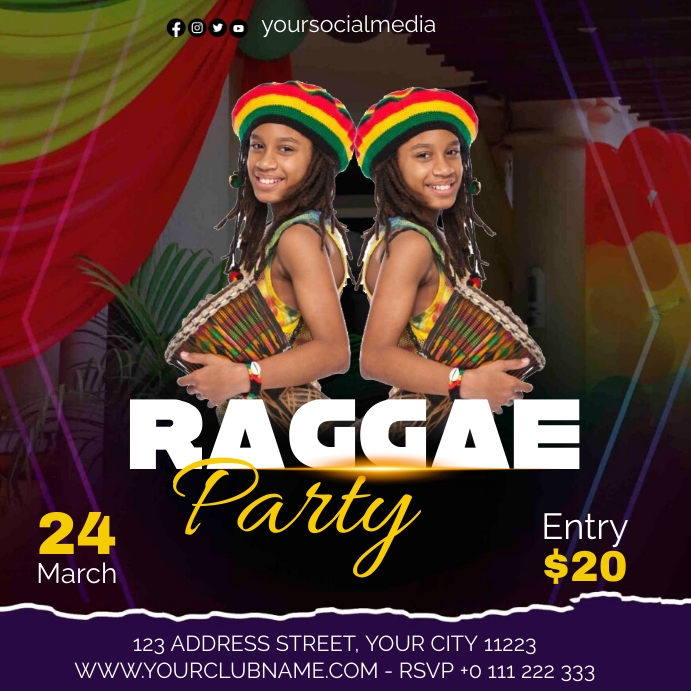 Reggae party poster Template | PosterMyWall