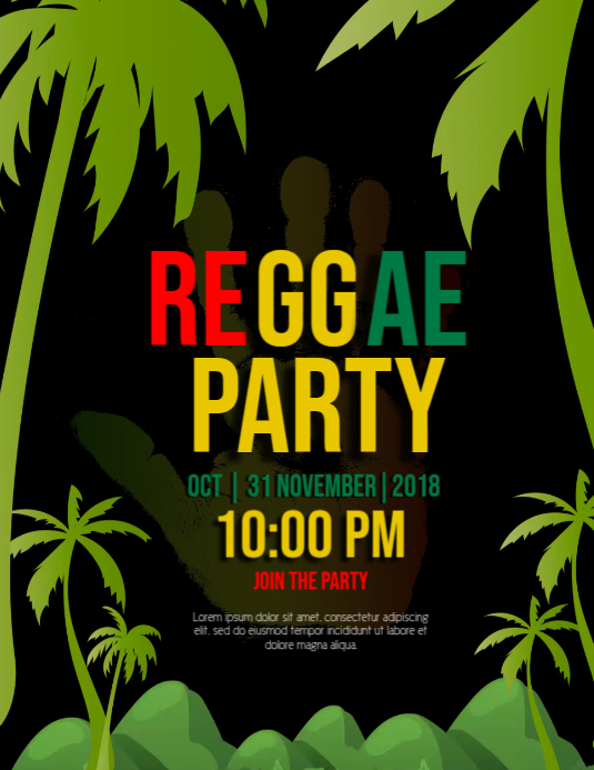 Plantilla de Reggae Party Poster | PosterMyWall