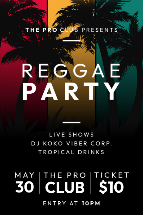 Reggae Party Template | PosterMyWall