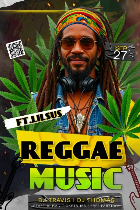 Reggae Vibes Live Music Night Template | PosterMyWall