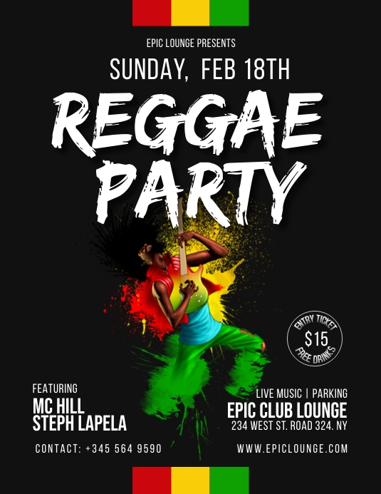 Reggea party flyer poster template | PosterMyWall