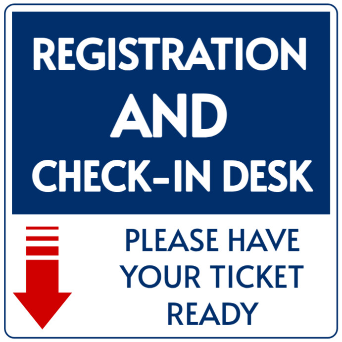 Registration And Check-in Desk Direction Sign Instagram Post Template ...
