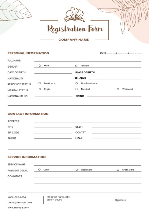 Registration From Template | PosterMyWall