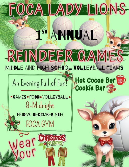 Copy of Reindeer Games Volleyball Flyer | PosterMyWall