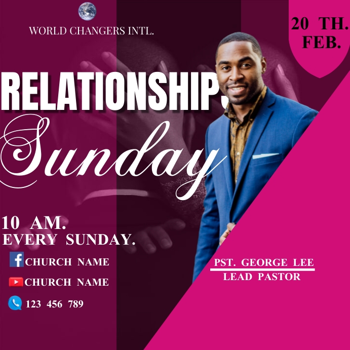 relationships sunday service poster Template | PosterMyWall