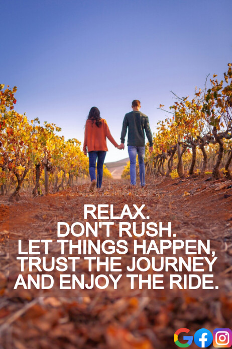RELAX AND JOURNEY QUOTE TEMPLATE | PosterMyWall