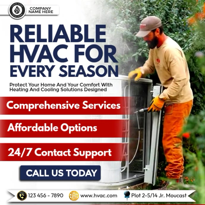 Reliable Heating & Cooling Solutions Template | PosterMyWall