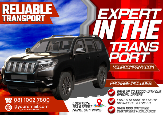 Plantilla de Reliable Transport, Expertly Delivered | PosterMyWall
