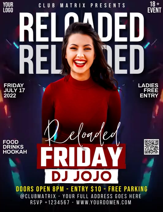 RELOADED FRIDAY Template | PosterMyWall