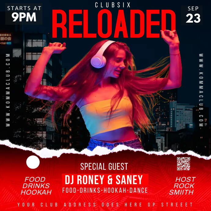reloaded night club party Template | PosterMyWall