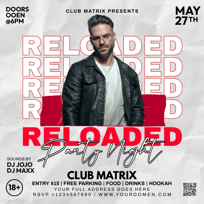 Reloaded party night Template | PosterMyWall