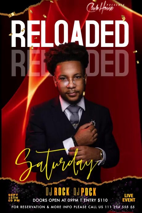 reloaded saturday night party Template | PosterMyWall