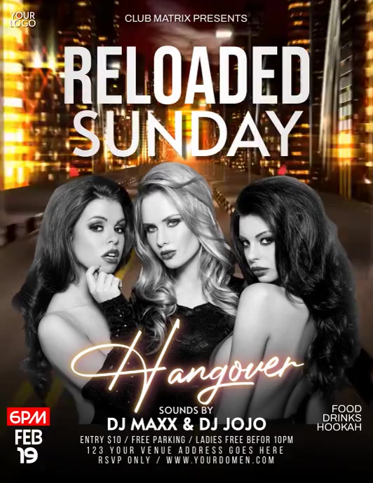 Copy of RELOADED SUNDAY HANGOVER | PosterMyWall