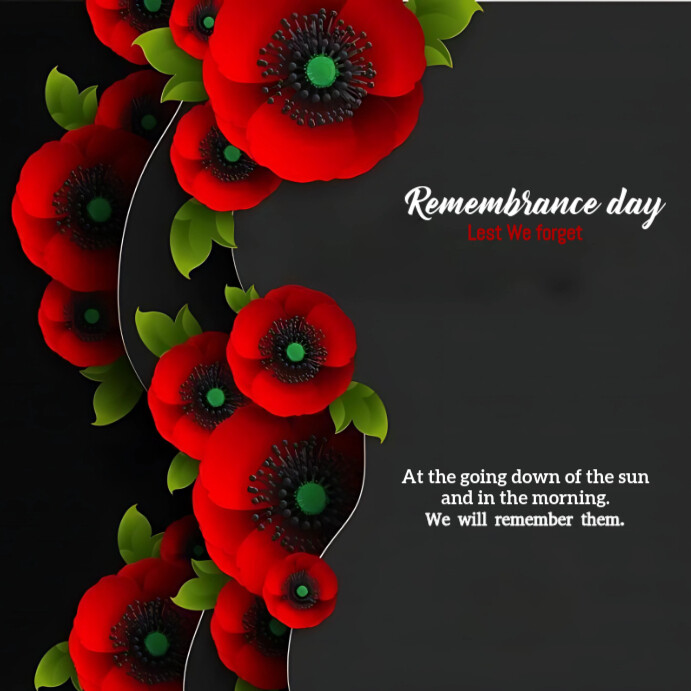 REMEBRANCE DAY Templat | PosterMyWall
