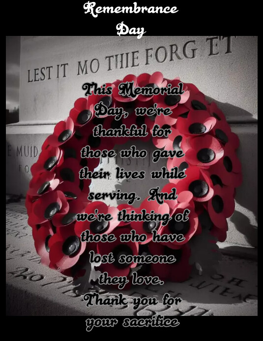 Remembrance day Templat | PosterMyWall