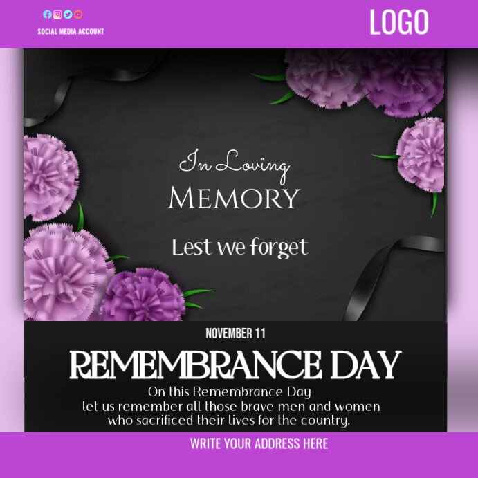 remembrance day event Template | PosterMyWall