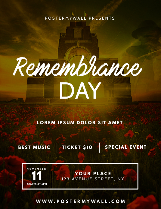 Remembrance Day Flyer Design Template | PosterMyWall