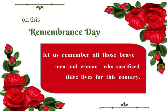 Copy of REMEMBRANCE DAY FLYER | PosterMyWall