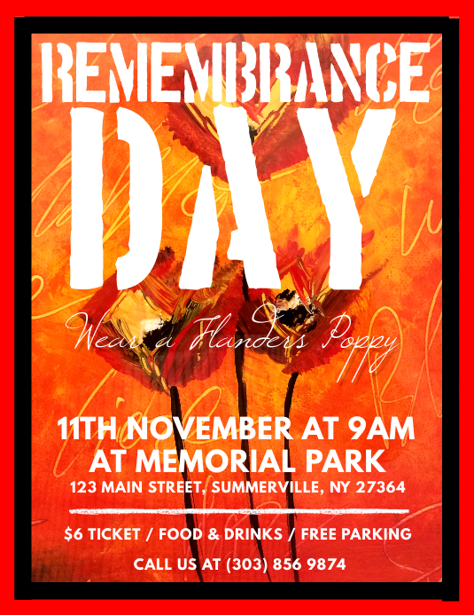 Remembrance Day Flyer Template | PosterMyWall