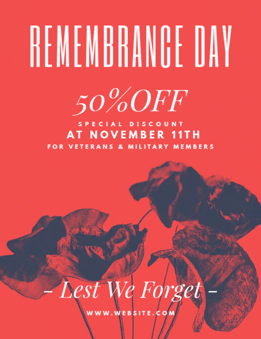 Plantilla de Remembrance Day Flyer Template | PosterMyWall