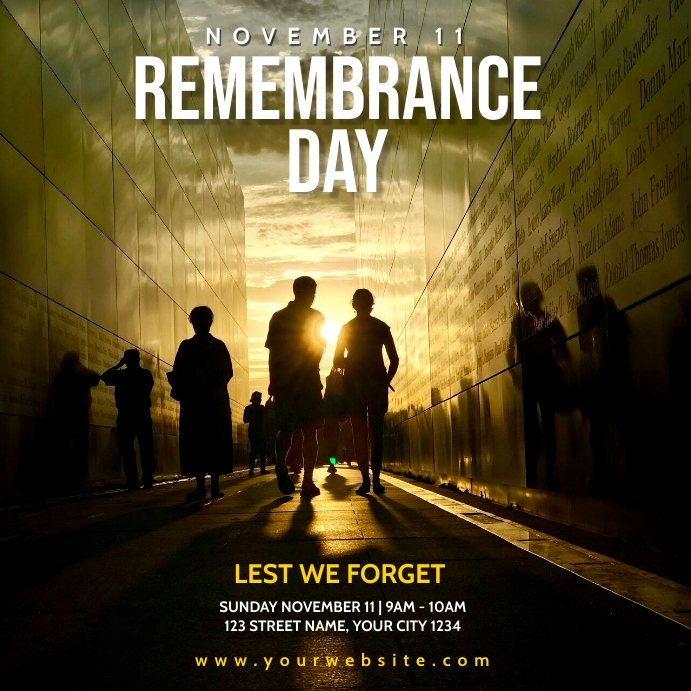 REMEMBRANCE DAY social Media template | PosterMyWall
